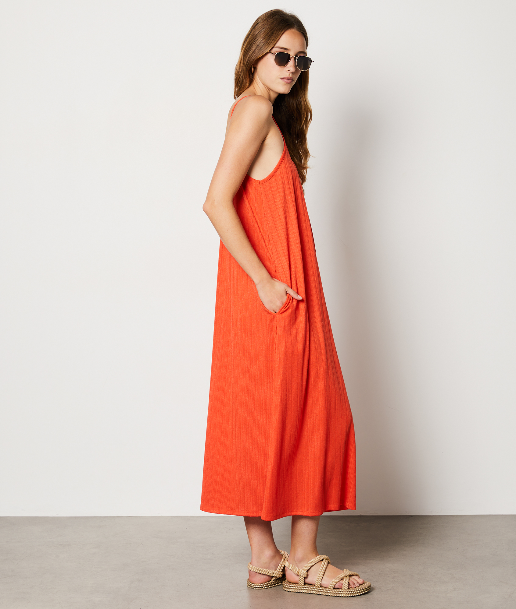 Robe longue FELICITY ORANGE - ETAM